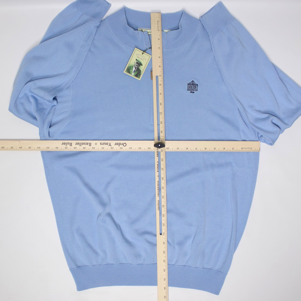 NWT Donald Ross Light Blue Wool Blend 1/4 Zip Pullover Golf Sweater Men ...