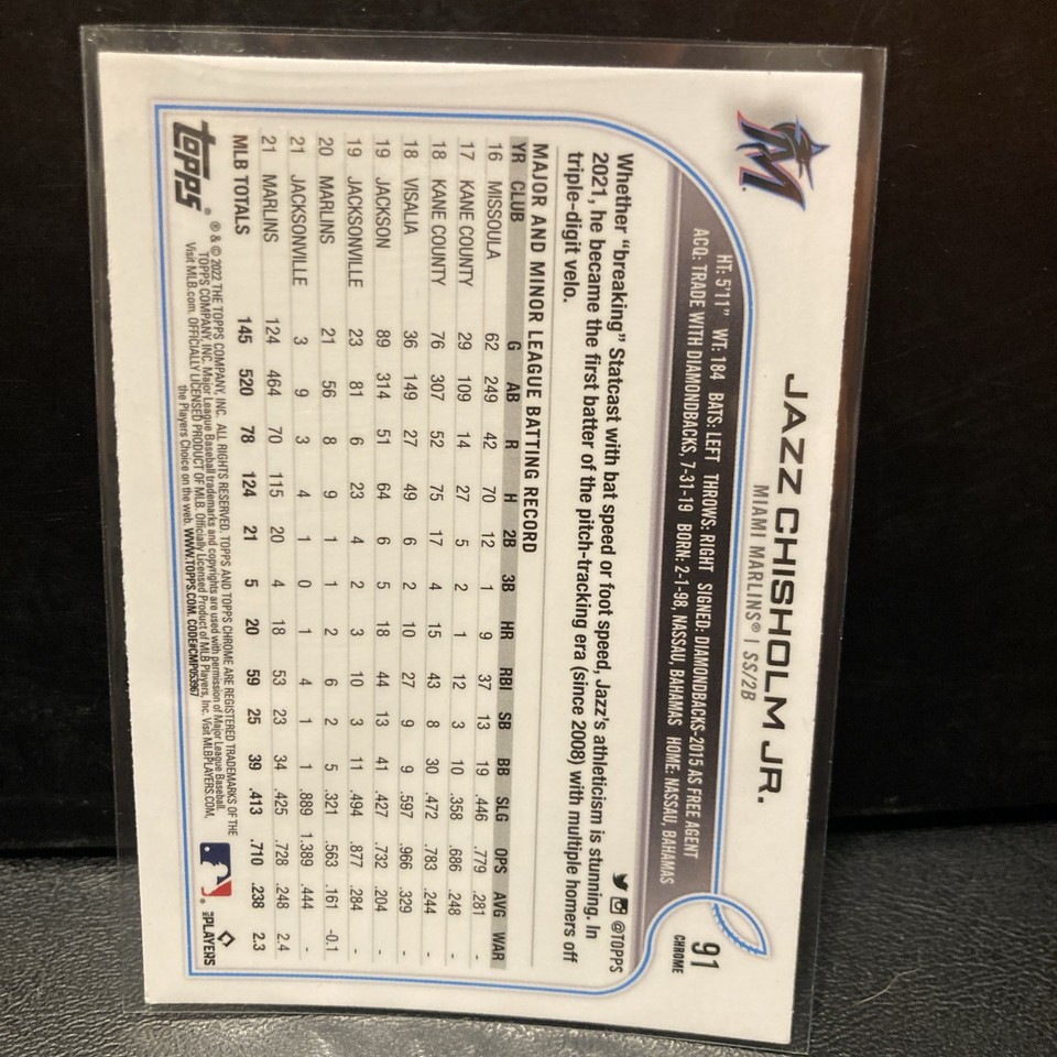2022 Topps Chrome - Jazz Chisholm #91 Magenta Refractor /399 | eBay