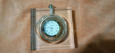 Vintage Cryatal "Shannon"Free Standing Desk Clock-,Rotating Face Very ...