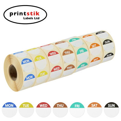 Day Dot Labels Food Label Set of 7 Rolls x 1000 / Catering Stickers ...