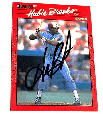 Autographed Hubie Brooks Expos Donruss 1990 Card 130 Collectible ...