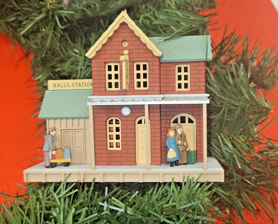 Hallmark Train "HALLS STATION" Anniversary Edition Keepsake Ornament ...
