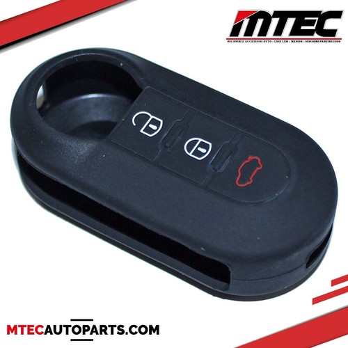 Black Silicone Cover Shell Key Cover 3 Fiat 500 Punto Evo Bravo Panda ...