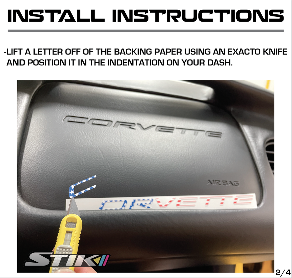 C5 Corvette Dash Lettering Decal Kit (1997-2004) Base & Z06 --COLOR ...