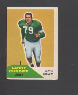 1960 Fleer Football Card #95 Larry Cundiff-Denver Broncos Ex Card | eBay