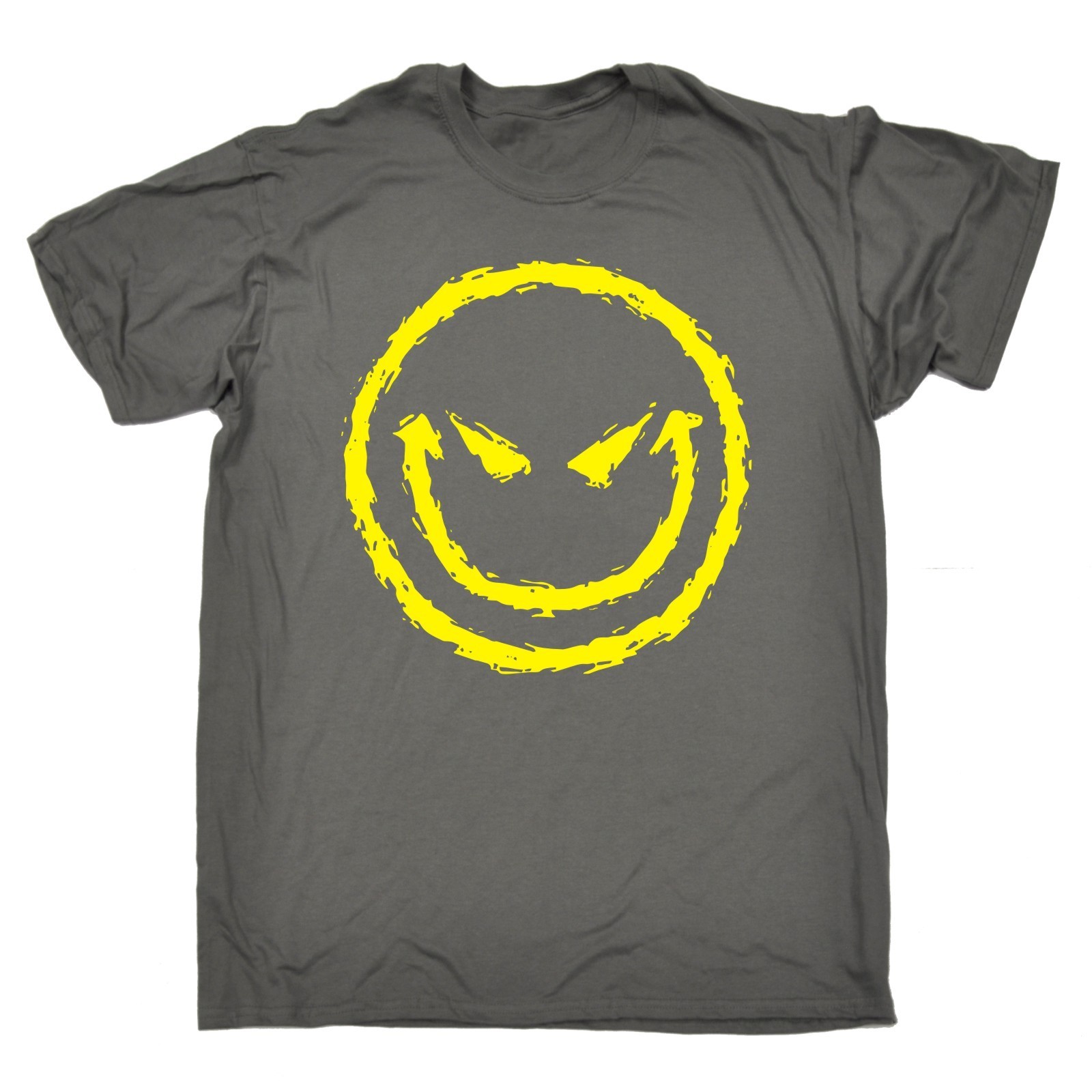 Evil Smiling Face T-SHIRT Cool Dj Attitude Rave Bad Demon birthday ...