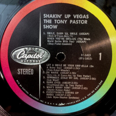 The Tony Pastor Show - Shakin' Up Vegas! - Capitol Records - ST1415 ...