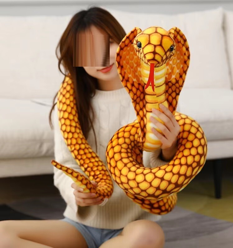 Yellow King Cobra Snake 65" Stuffed Animal Plush Toys Toddler Doll Kids ...