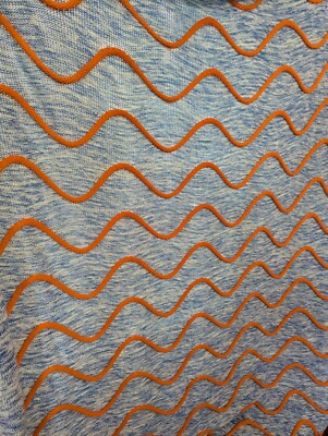 Gorgeous blue and orange wave Verloop knit throw blanket | eBay