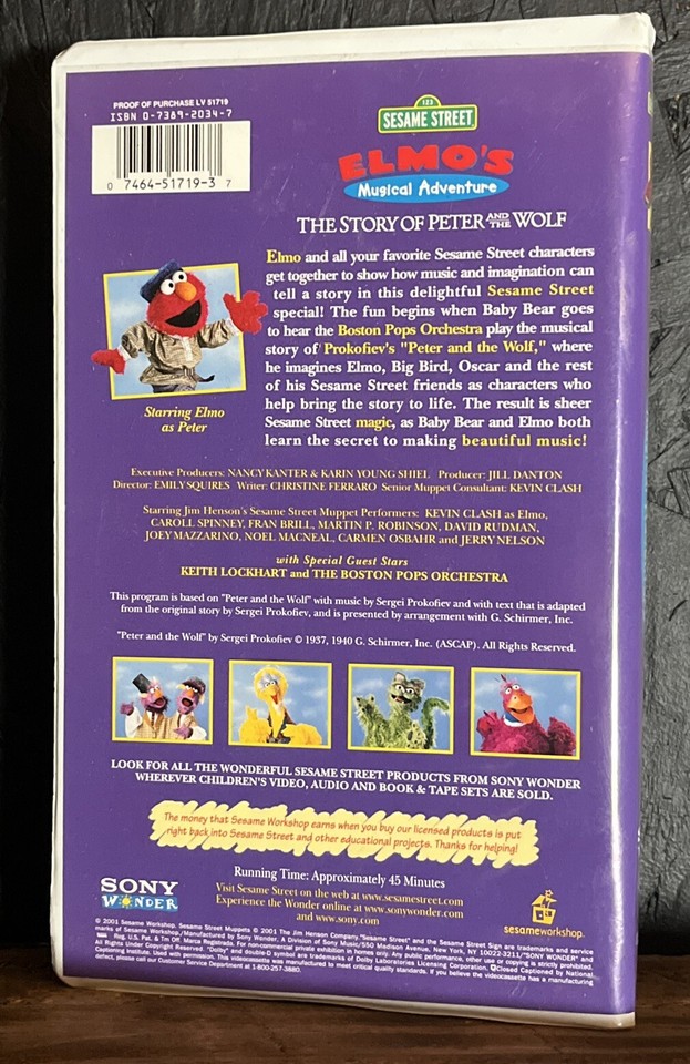 Elmo's Musical Adventure VHS The Story of Peter and the Wolf Sesame ...