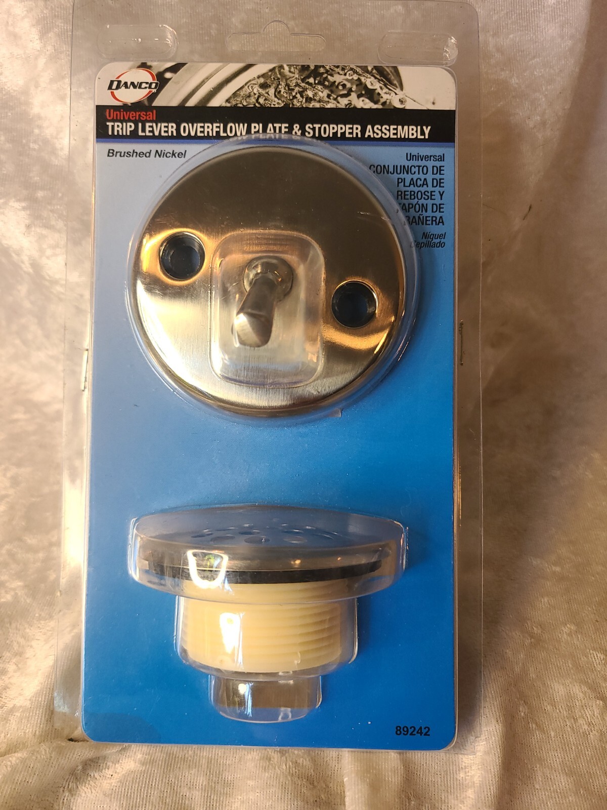 NIP Danco Trip Lever Overflow Plate & Stopper Assembly - Brushed Nickel ...