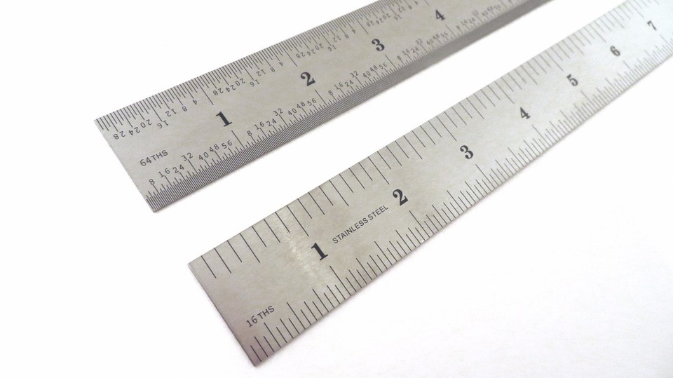 Taytools 12" Machinist Ruler Rule 4R (8th 16th 32th 64th) Stainless ...