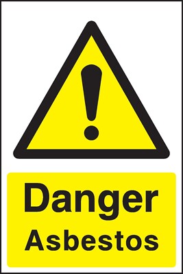 Danger - Asbestos - Permit to work must be obtained Sign -Mix and match ...
