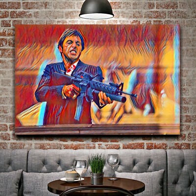 SCARFACE B Al Pacino Tony Montana Crime Drama Movie Office Wall Poster ...