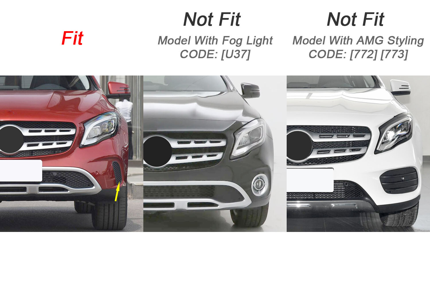 Left Driver Front Bumper Outer Grille Fit For 2018-2020 Mercedes X156 ...