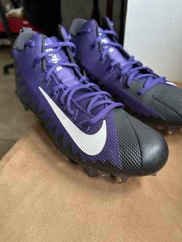 Men's 14 Nike Alpha Menace Pro 2 Mid Football Cleats Purple Black | eBay