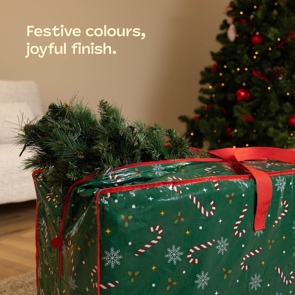 Christmas Village 7ft Christmas Tree Storage Bag Green Heavy Duty with ...