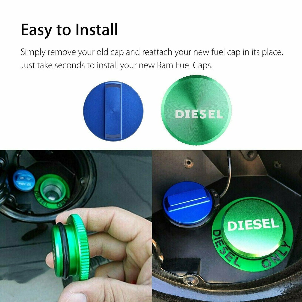 Diesel Fuel Cap Replacement for Dodge Ram Combo Pack - Magnetic DEF Cap ...