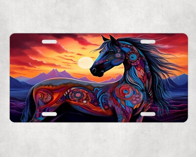 Native American Tribal Horse Front License Plate, Car Accessory Vanity ...