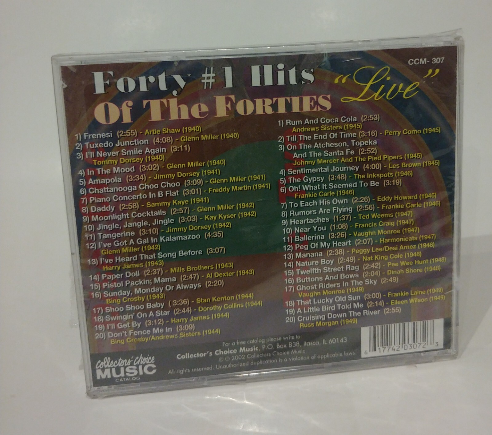 Forty #1 hits of the Forties, 2disc CD 2002 Collectors choice, NEW ...