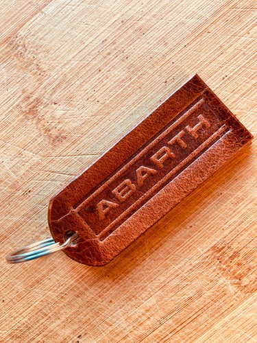 Handmade Leather Key Ring - Abarth 595 695 124 500 Punto Cinquecento ...
