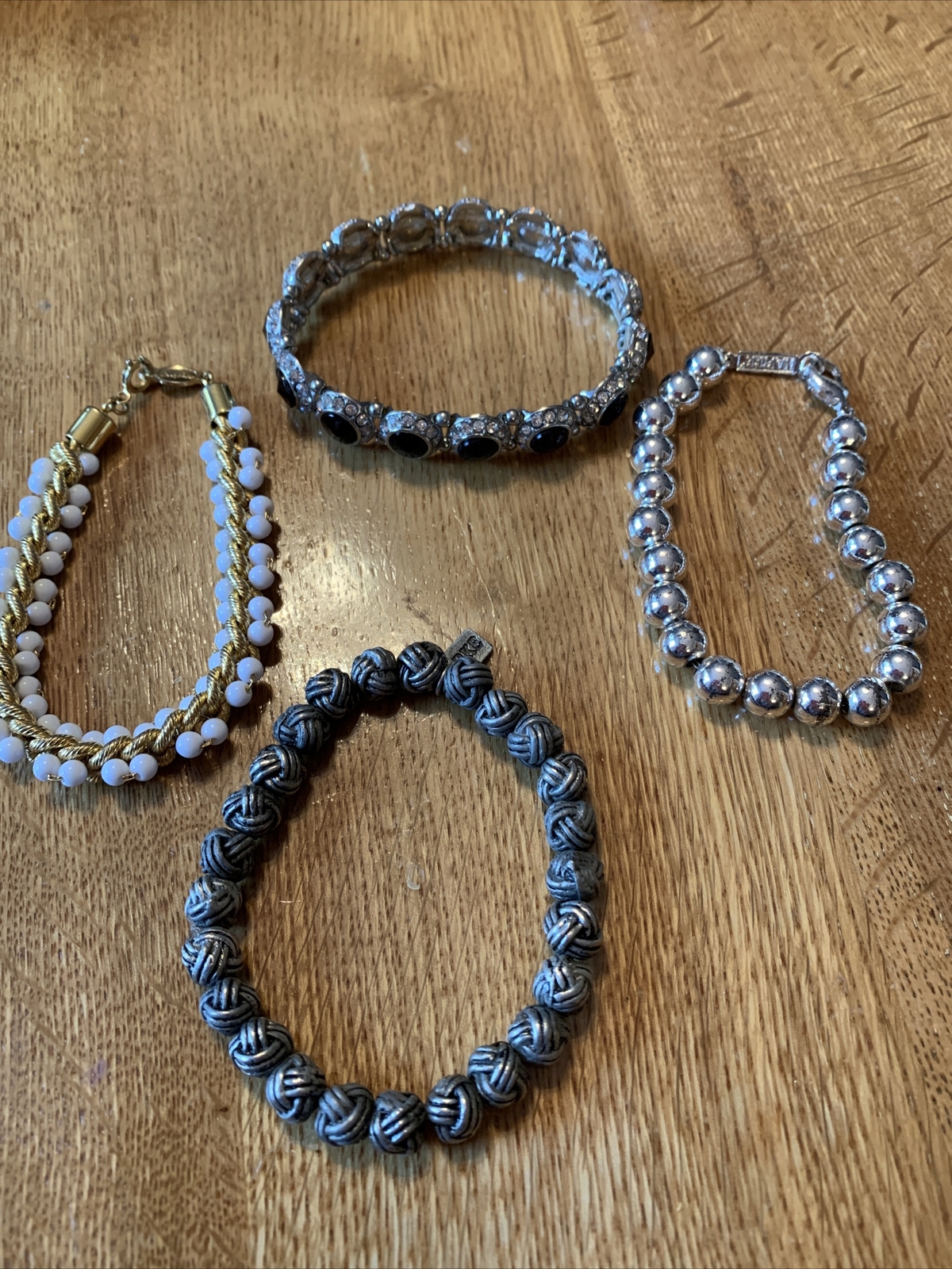 Womens Four Bracelet Variety White Silver And Black Colors | eBay