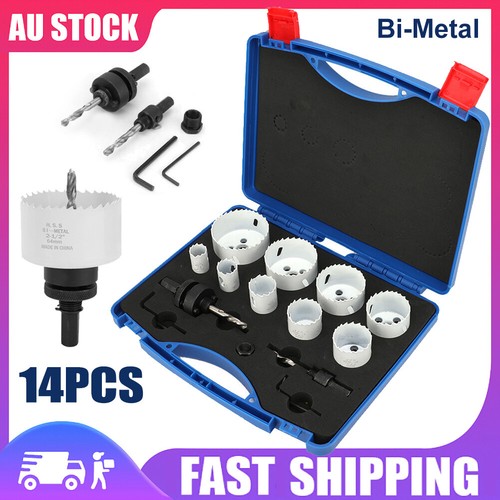 14pcs Bi-Metal Hole Saw Cutter Kit Hex Wrench for Plastic Wooden Board ...