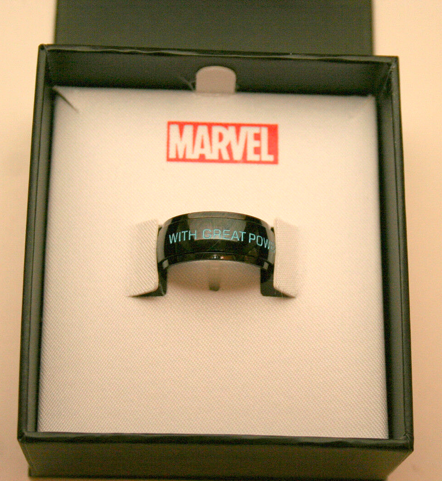 Marvel Spiderman Ring Great Power Comes Responsibility New NOS Box sz 9 ...
