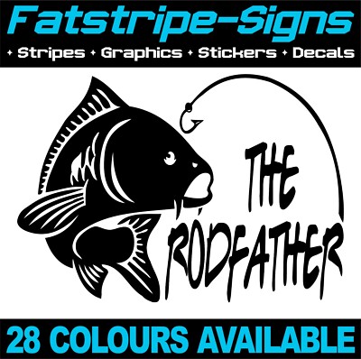 THE RODFATHER FISHING STICKERS GRAPHICS DECALS CAMPERVAN MOTORHOME ...