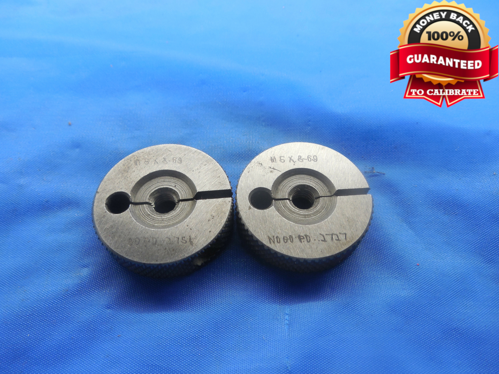 M5 X .8 6g METRIC THREAD RING GAGES 5.0 0.8 GO NO GO P.D.'S = .1754 ...