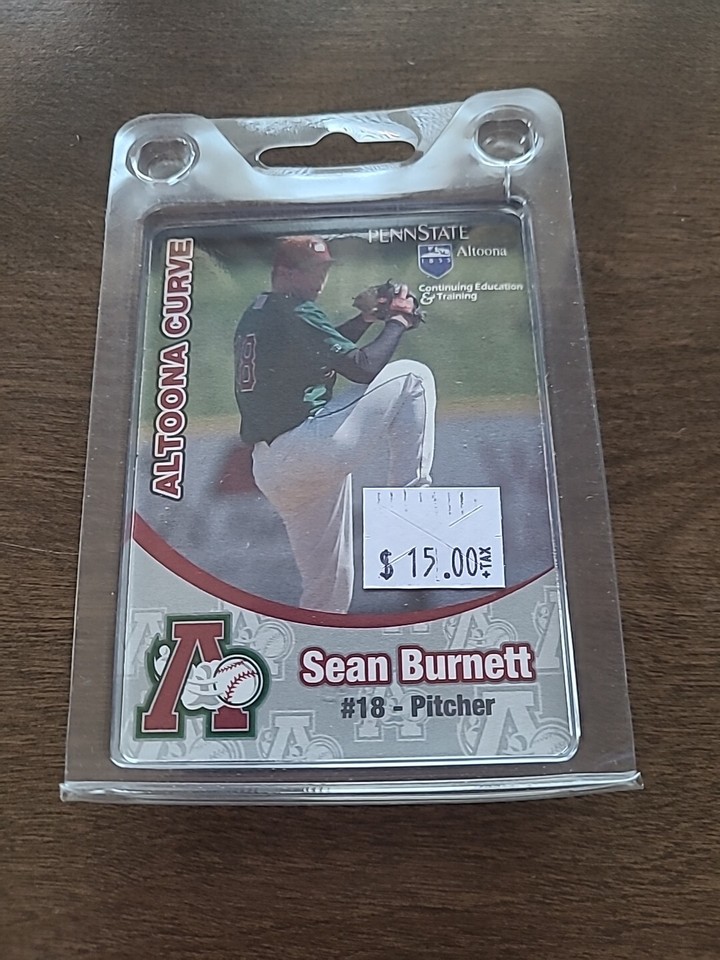 Nice Vintage Altoona Curve Sean Burnett Button And Card Set. Penn St ...