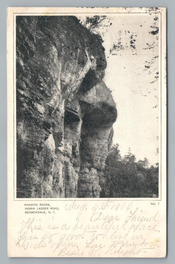 Hanging Rocks INDIAN LADDER Road MEADOWDALE New York Antique Thacher ...