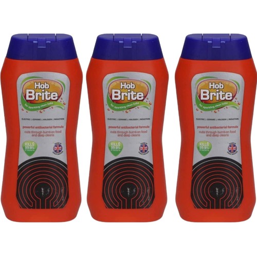 3 x HOB BRITE Glass Halogen Induction Ceramic Hob Cream Cleaner ...