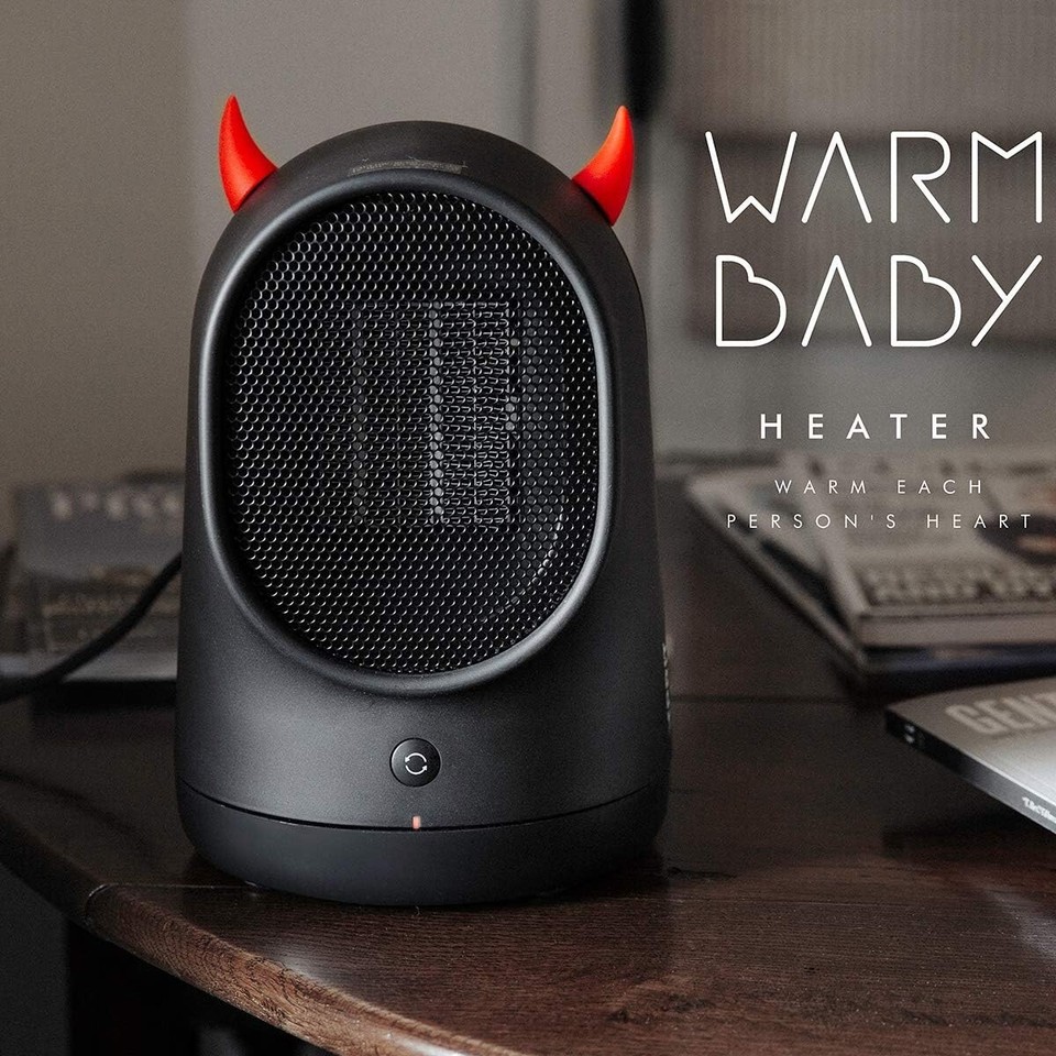 Desktop Space Heater Cute Design Ceramic Heater w/Auto Oscillating ...