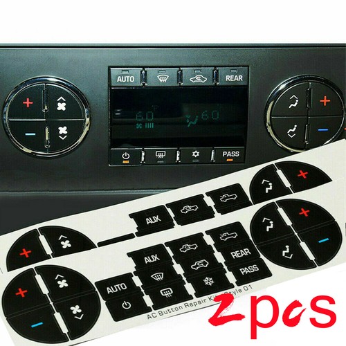2x AC Dash Button Repair Kit Dual Climate Control Decal Sticker For GM ...