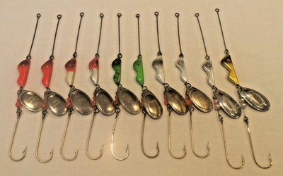 SPORTS - LOT OF 10 VINTAGE ERIE DEARIE / WALLEYE WONDER FISHING LURES ...