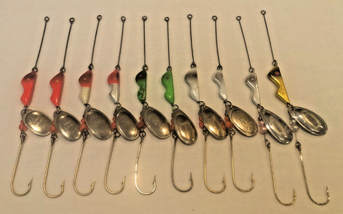 SPORTS - LOT OF 10 VINTAGE ERIE DEARIE / WALLEYE WONDER FISHING LURES ...