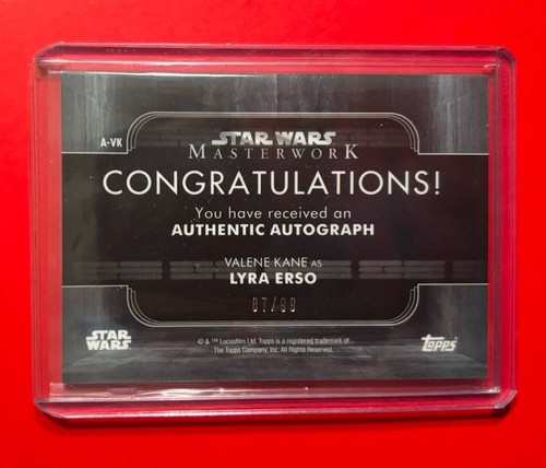 2020 Topps Star Wars Masterwork VALENE KANE as LYRA ERSO AUTO CARD ...