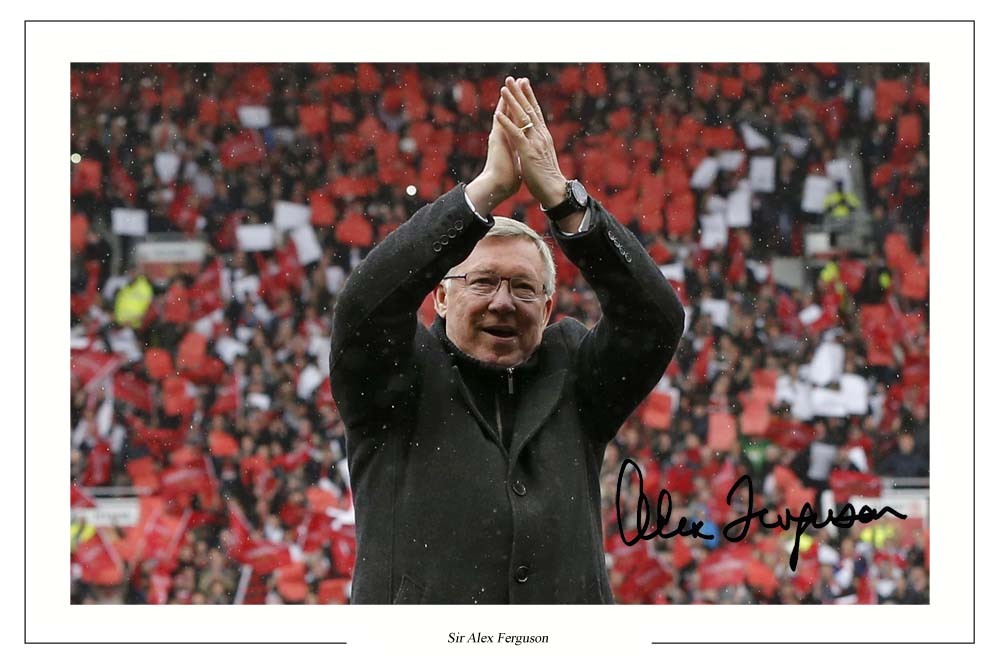 SIR ALEX FERGUSON Signed Autograph PHOTO Fan Gift Print MANCHESTER ...