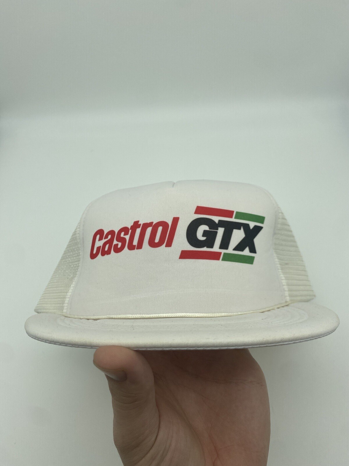 Rare vintage castrol GTX racing hat trucker cap white… - Gem