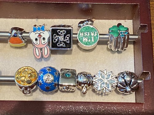 Danbury Mint Storyvines Jewelry Box and Silver Tone Charm Bracelet Many ...