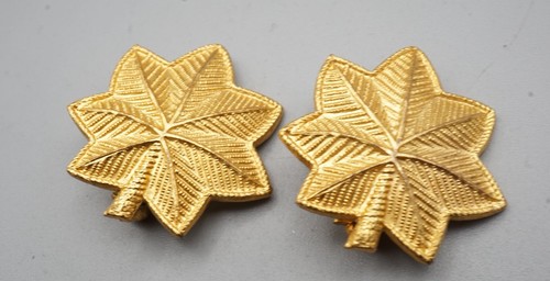 WWII Gold Plated Army Major Rank Shoulder Insignia Pins Set ACID TEST ...