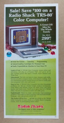 1982 Radio Shack TRS-80 Color Computer vintage print Ad | eBay