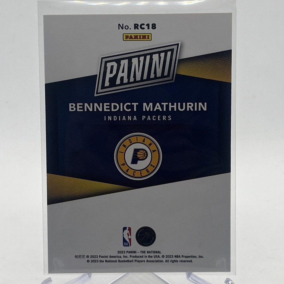 2023 Panini National Silver Pick Benedict Mathurin /499 Indiana Pacers ...