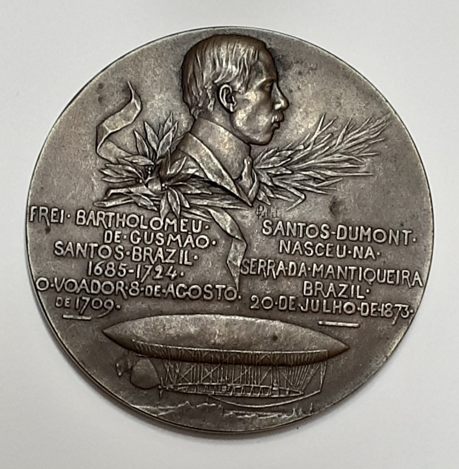 1901 Alberto Santos-Dumont Paris Aviation Eiffel Tower Bronze Medal by ...
