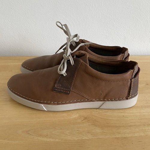Clarks Men's Size 10 Brown Leather Gerald Low Lace Up Casual Suede ...