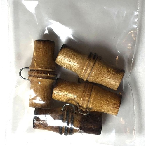 4 Long Wood Buttons with Metal Loop for Jacket 1/2" Vintage vn | eBay