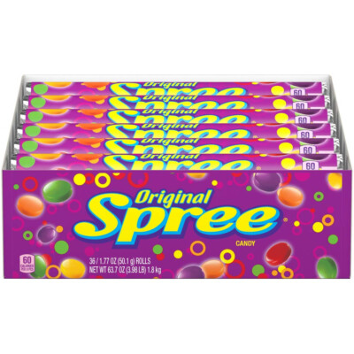 Spree Original Candy Rolls 36 Ct 1.77 oz Candy Bulk Candies Tart Sweet ...