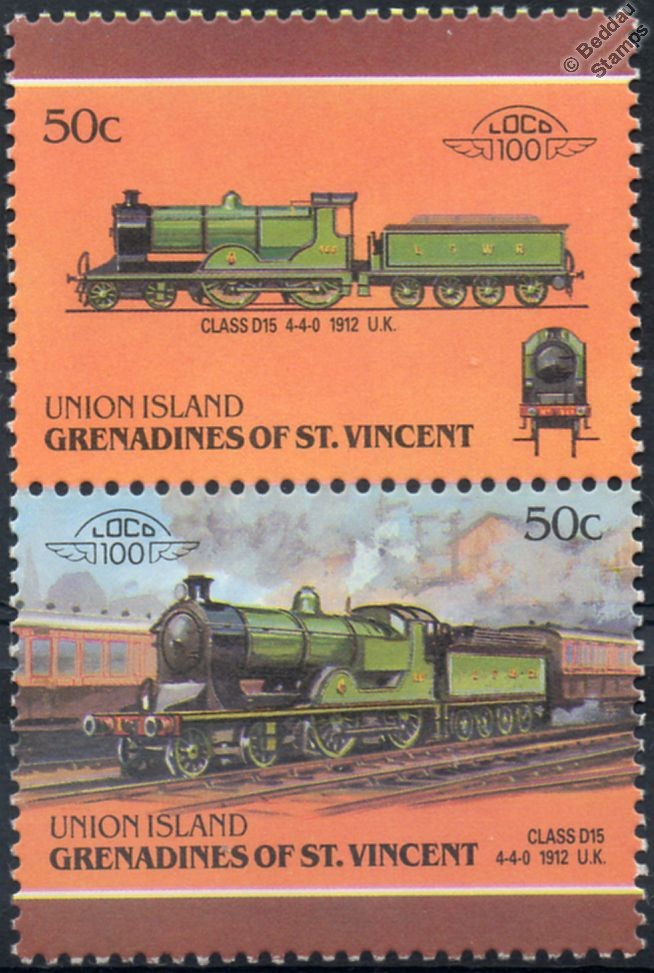 1912 LSWR/SR Class D15 4-4-0 (London & South Western) Train Stamps ...