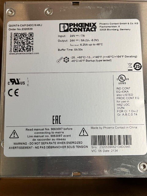 Phoenix Contact QUINT4-CAP/24DC/5/4KJ Capacity Module 2320539 New | eBay